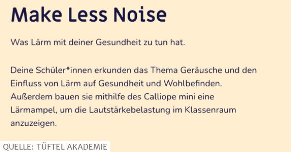 Unterrichtsmaterial: Make Less Noise